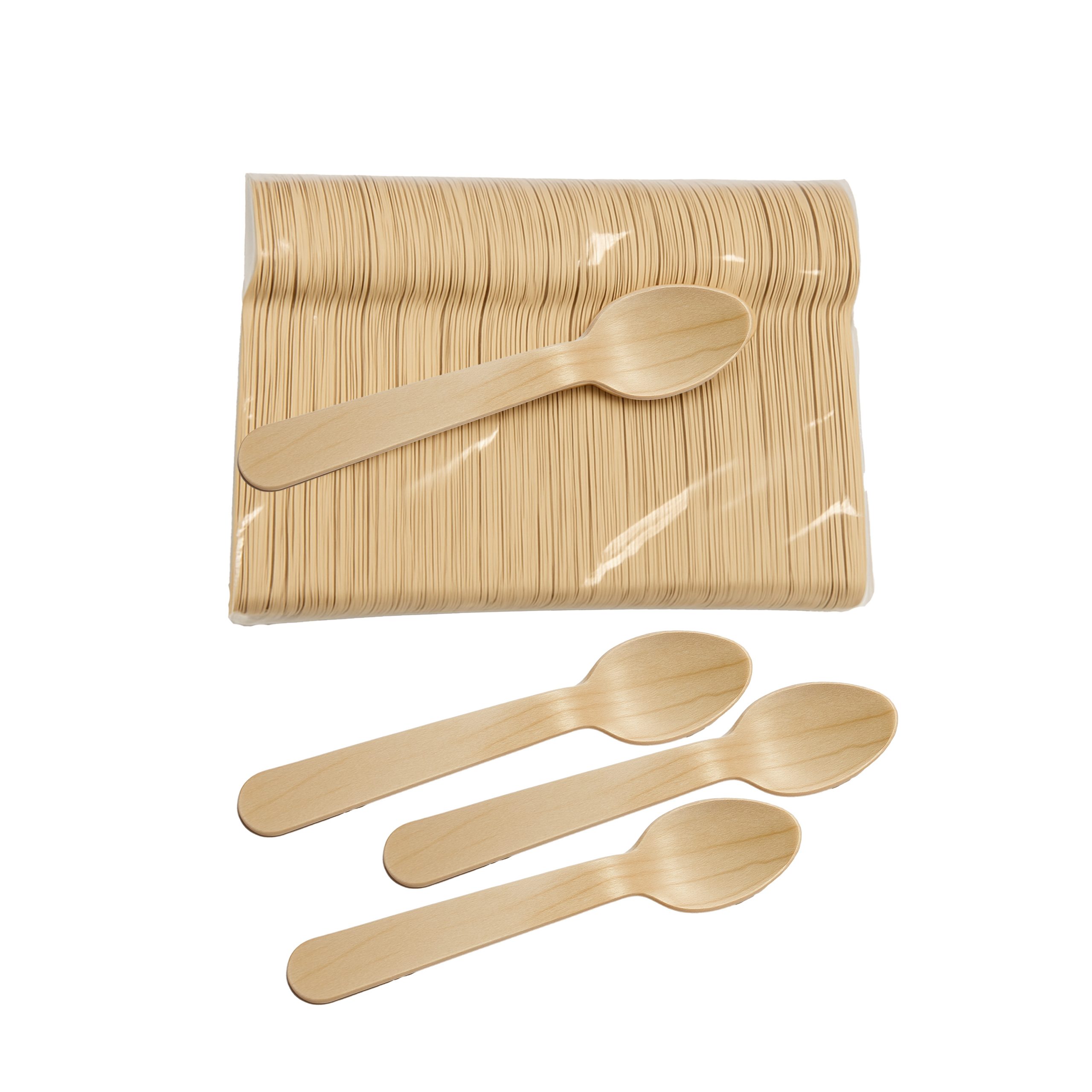 4 1/2" Wood Taster Spoons Box (Item Green Spoon 110) - Perfect Stix