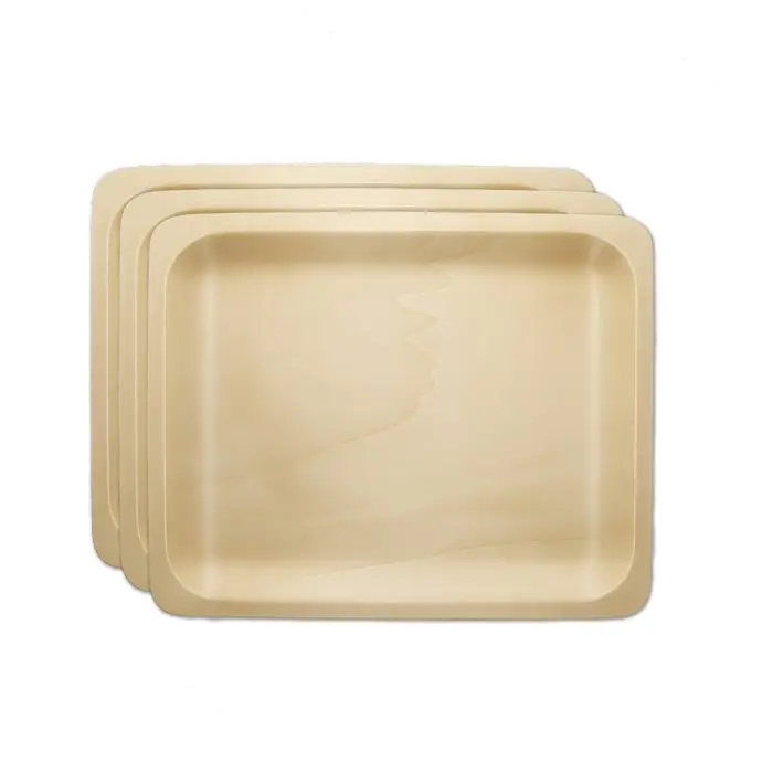 10" Wooden Disposable Rectangular Plates Perfect Ware - Perfect Stix