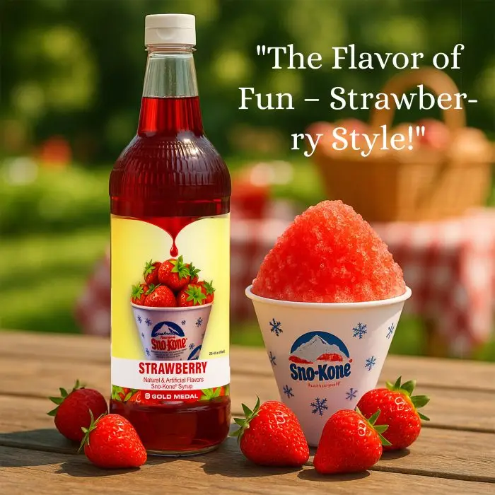 25oz Gold Medal Snow Cone Syrup (Strawberry) - Perfect Stix