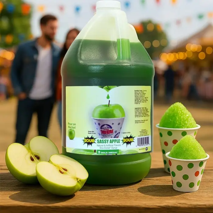 Sour Apple Snow Cone Syrup -1 Gallon - Perfect Stix