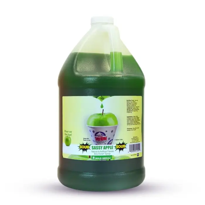 Sour Apple Snow Cone Syrup -1 Gallon - Perfect Stix