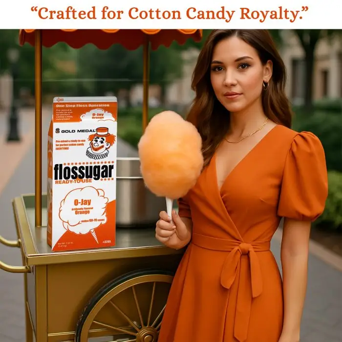 Orange Floss Sugar 1/2 Gallon Carton - Perfect Stix