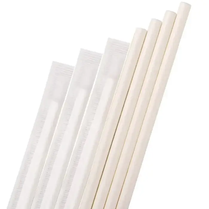 7.75 Wrapped Paper Straw White-Pack of 500 Straws - Perfect Stix