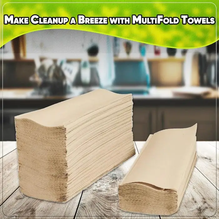 MultiFold Brown Paper Towels. Case pack of 4000 count - Perfect Stix