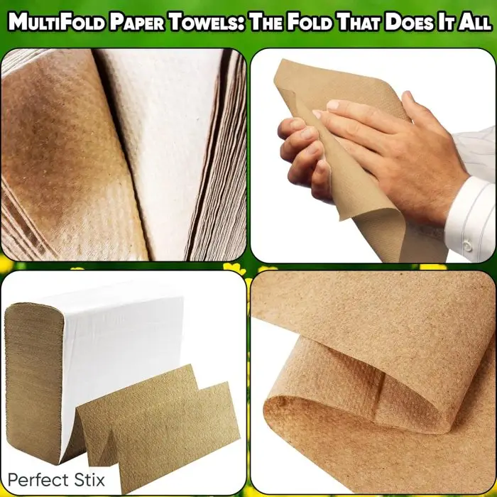 MultiFold Brown Paper Towels. Case pack of 2000 count - Perfect Stix