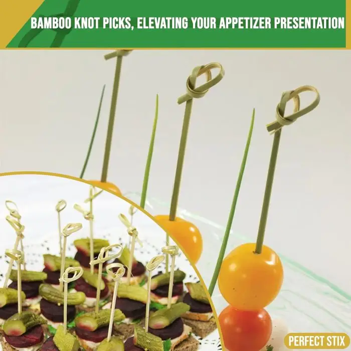 7 Inch Bamboo Knot Picks - Appetizer, Sandwich, & Cocktail Drinks ...